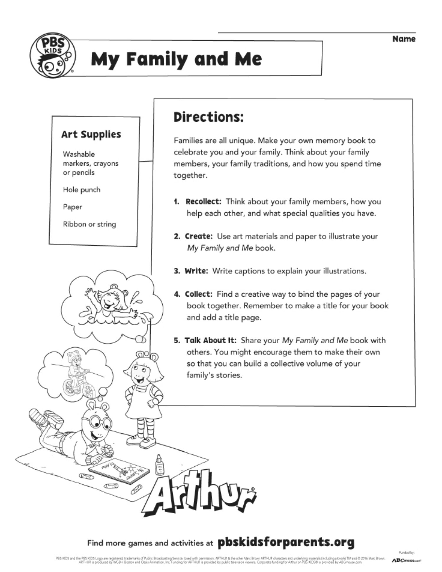 My Family and Me | Kids Coloring Pages | PBS KIDS for Parents