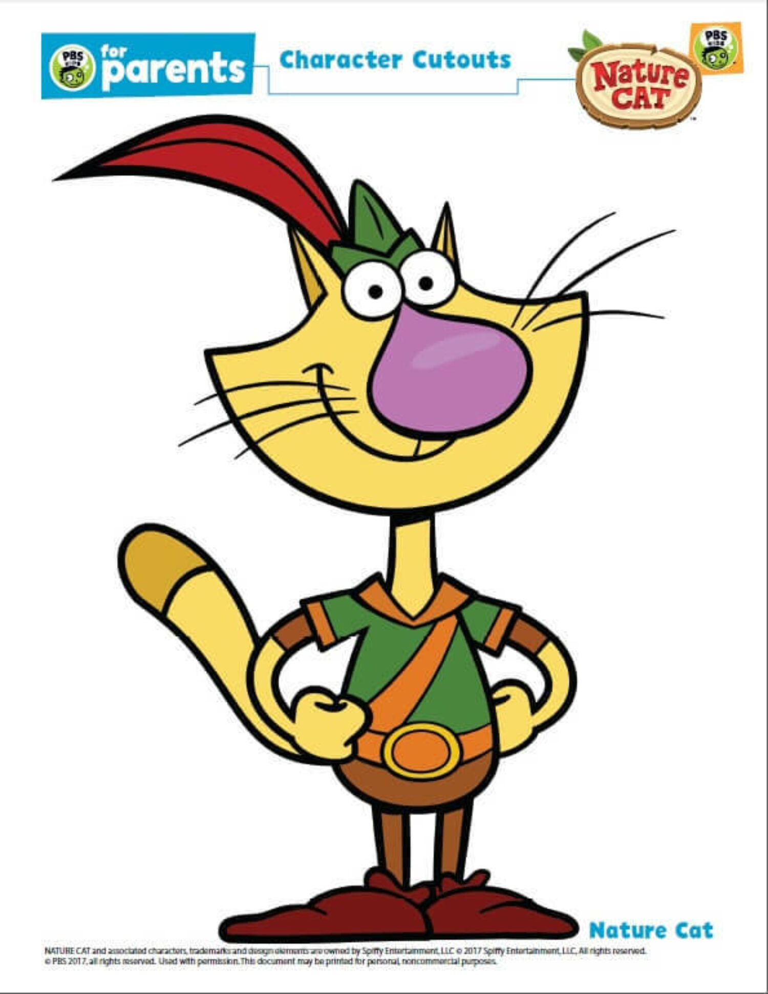 Nature Cat Character Cutouts | Kids Coloring… | PBS KIDS for Parents