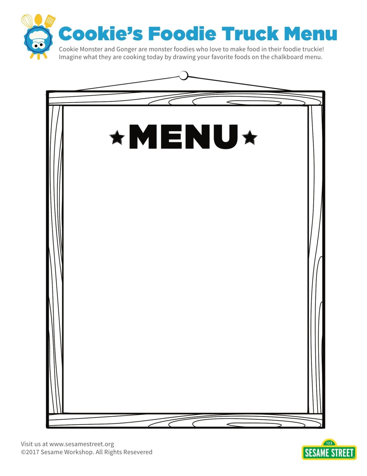 Monster Foodie Truck Menu | Kids Coloring Pages | PBS KIDS for Parents