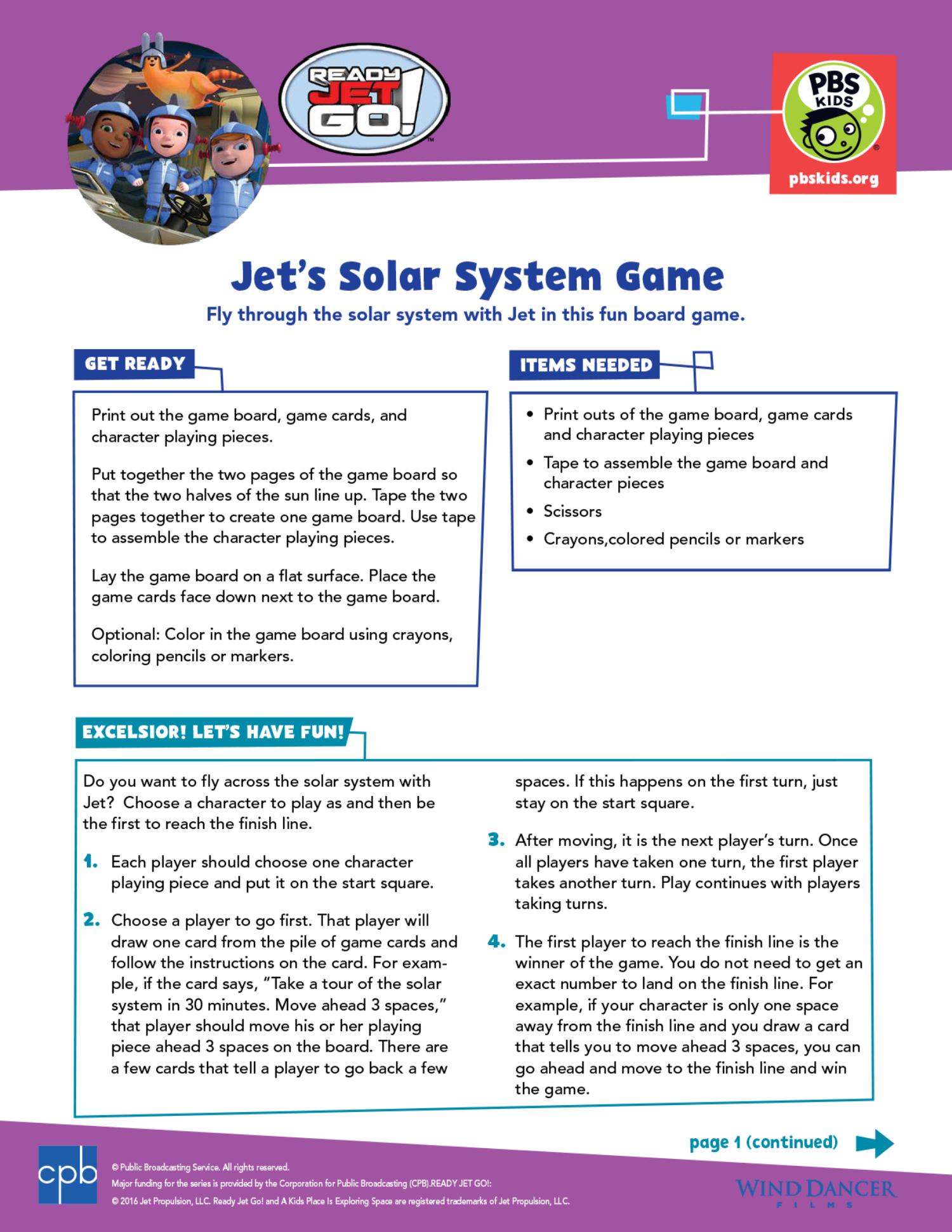 Jet's Solar System Game | Kids Coloring Pages | PBS KIDS for Parents