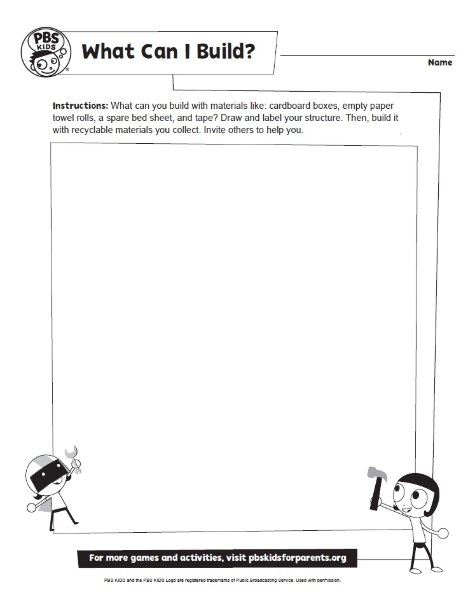 What Can I Build? | Kids Coloring Pages | PBS KIDS for Parents