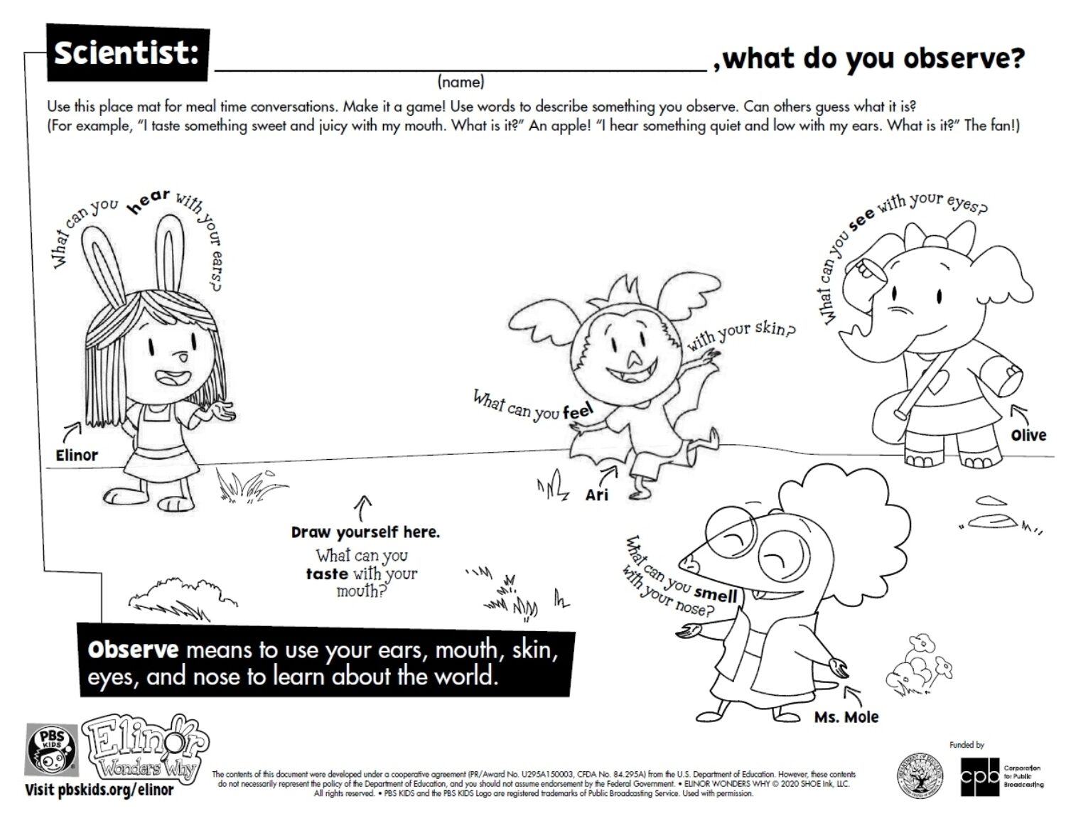 What Do You Observe Kids Coloring Pages PBS KIDS For Parents
