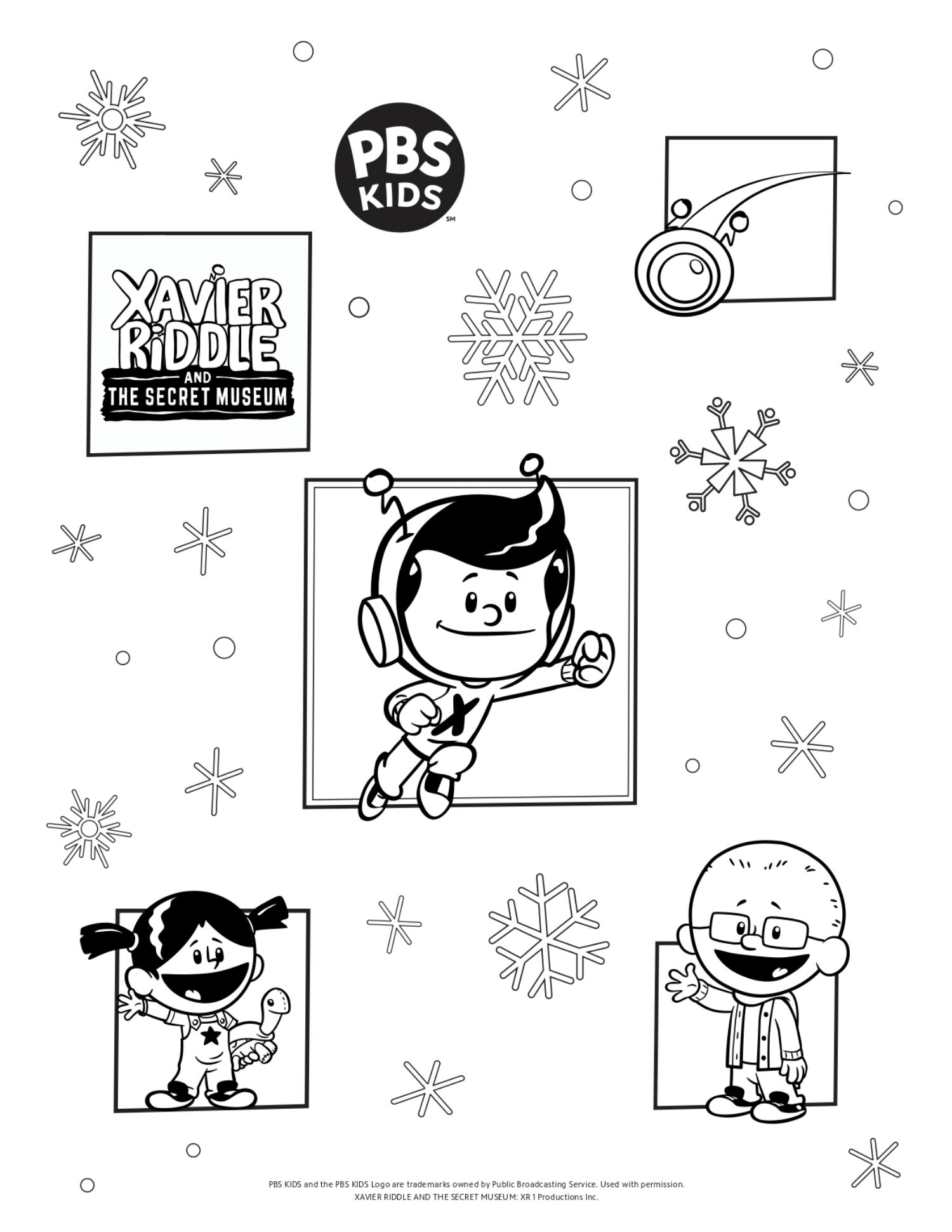 Xavier Riddle Wrapping Paper | Kids Coloring… | PBS KIDS for Parents