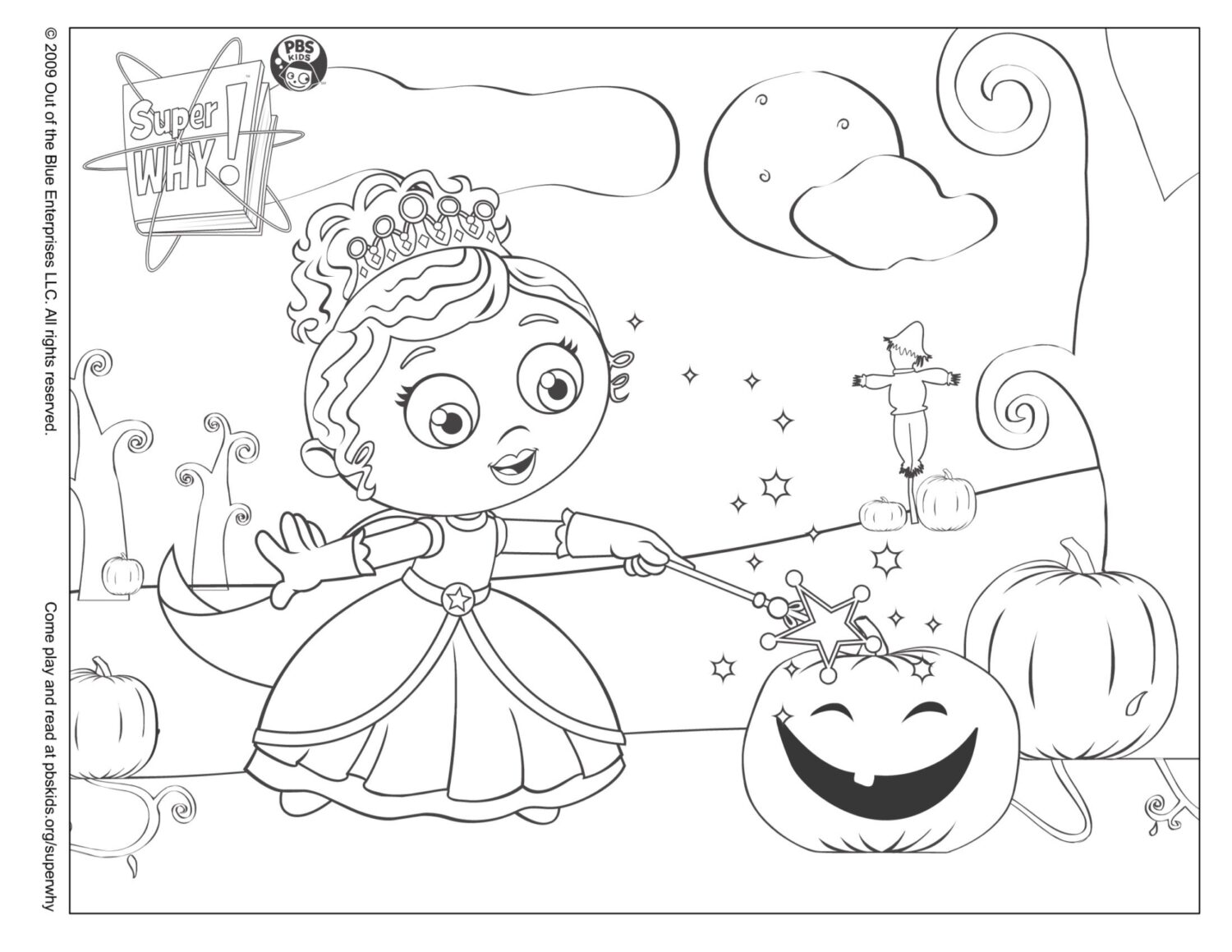 Princess Presto's Halloween Coloring Page |… | PBS KIDS for Parents