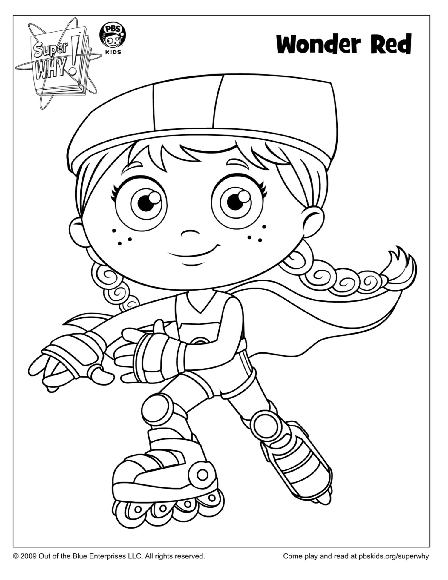 Wonder Red On Skates Coloring Page | Kids… | PBS KIDS for Parents