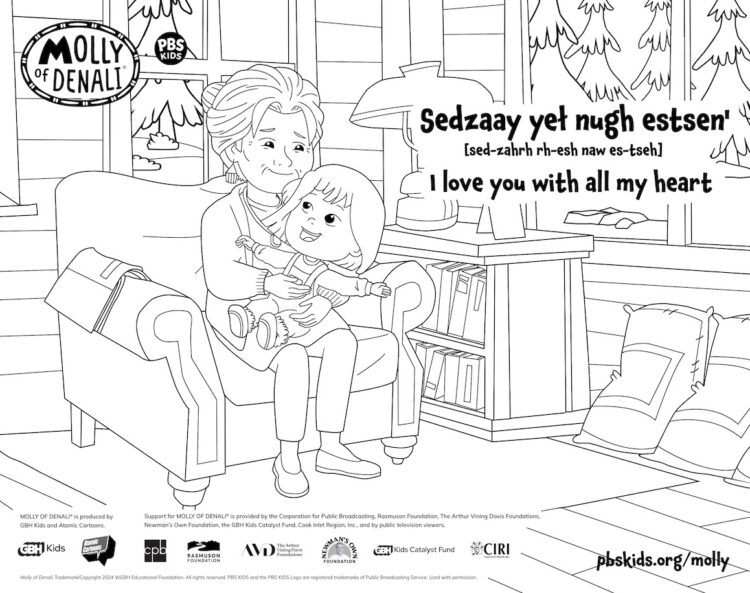 Young Molly and Her Grandmother Coloring Page… | PBS KIDS for Parents