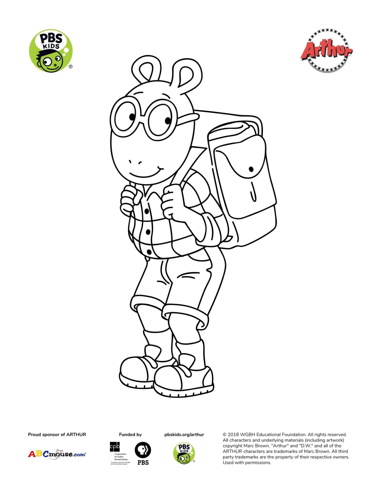 Arthur Coloring Page | Kids Coloring Pages | PBS KIDS for Parents