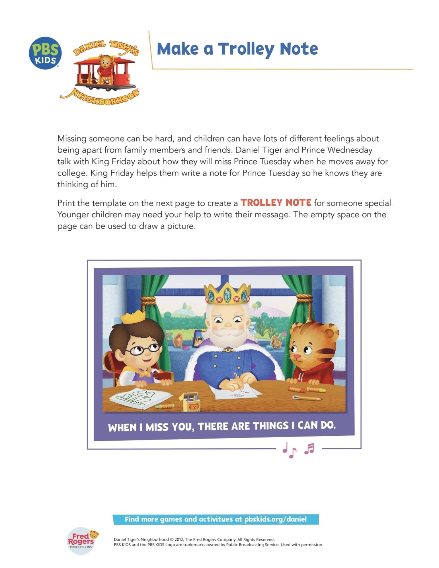 Make a Trolley Note | Kids Coloring Pages | PBS KIDS for Parents